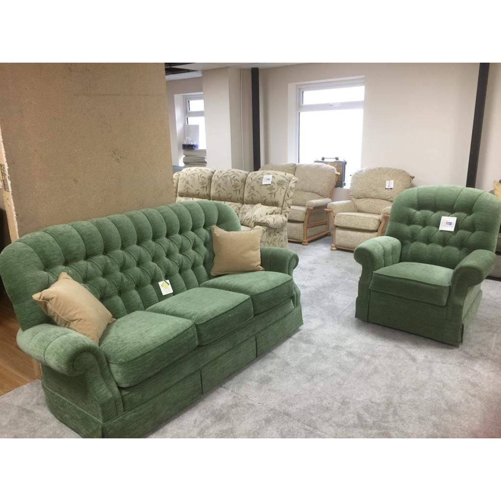 Vale Bridgecraft 3 Seater Sofa and Manual Recliner Chair - Classic ...